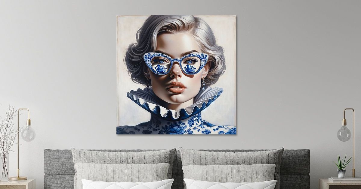 Delfts Blauw III van Art Studio RNLD op canvas, behang en meer